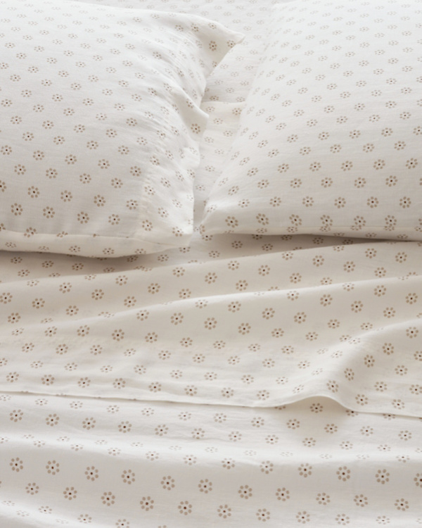 Artful Pattern Relaxed-Linen Sheets - Garnet Hill
