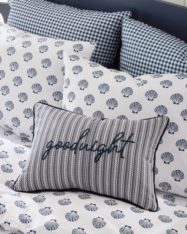 Good Morning/Good Night Reversible Embroidered Pillow Cover - Garnet Hill